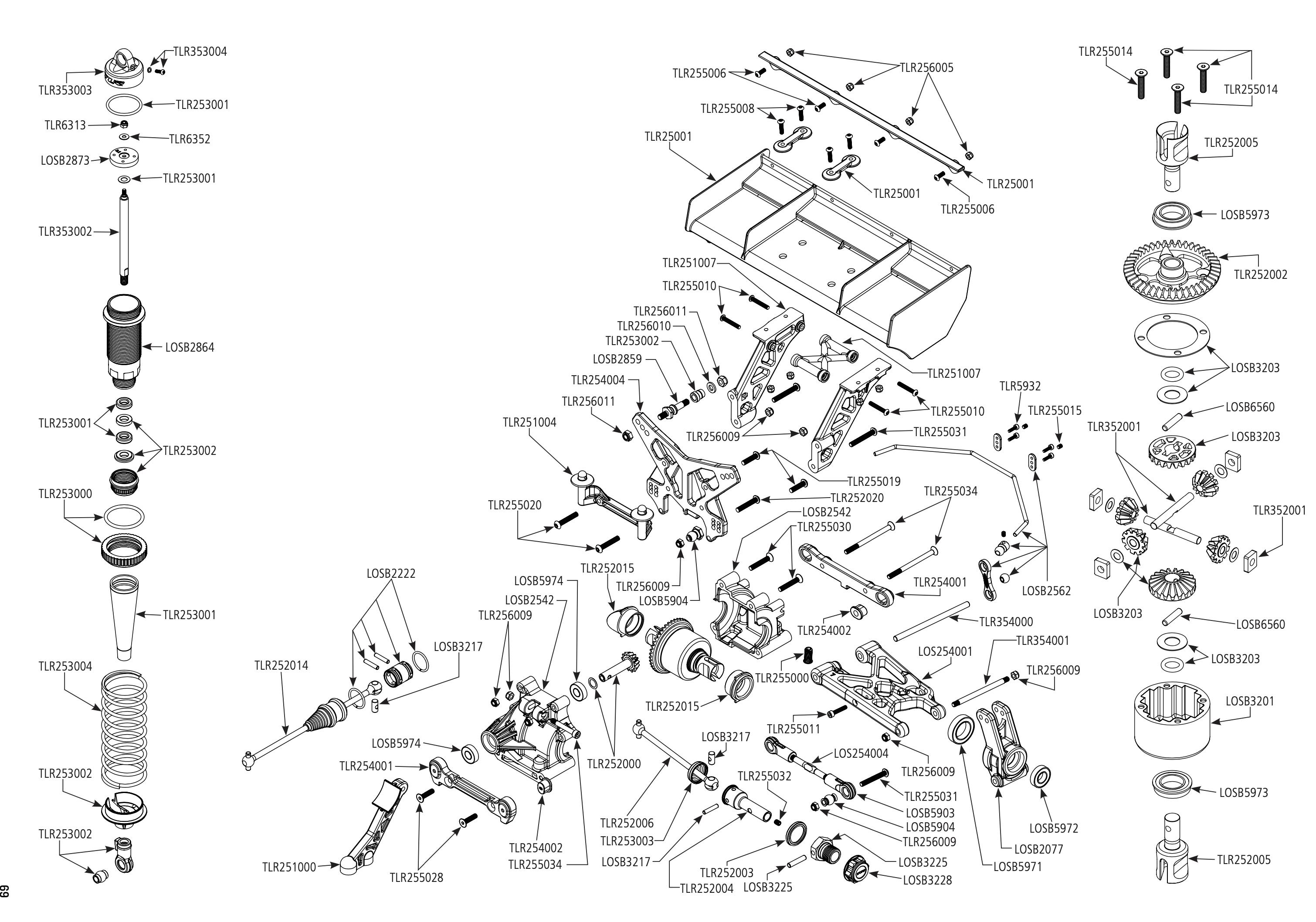 Diagram - TLR Chassis Rear