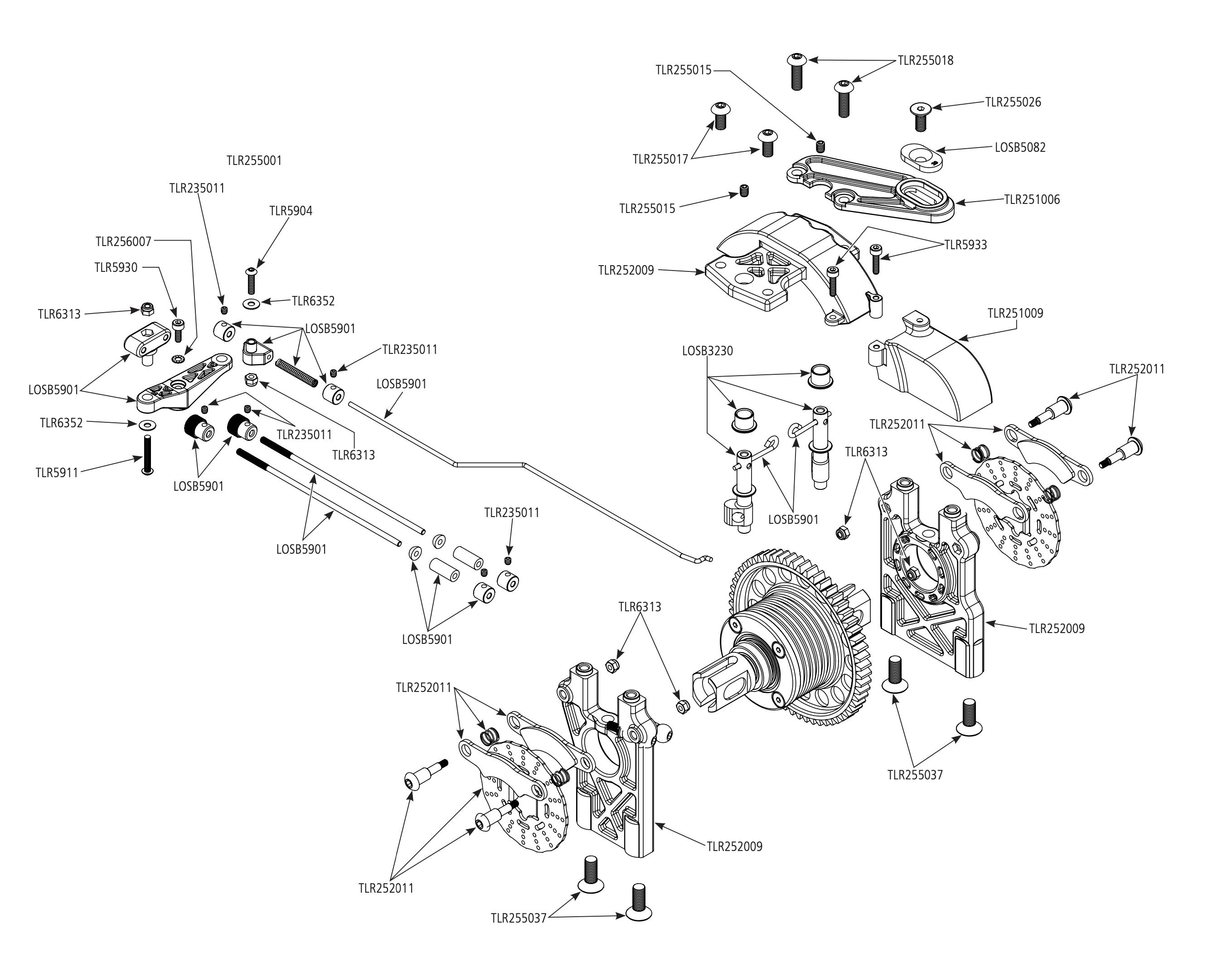 Diagram - TLR Gears / Brakes