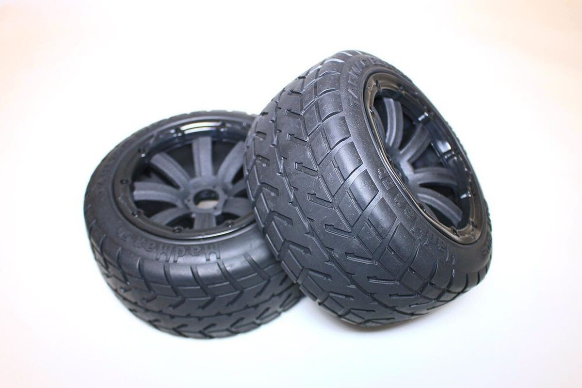 MadMax Complete Assembled Tarmac Buster Onroad Tire/Wheel set for HPI Baja 5b (Rear)